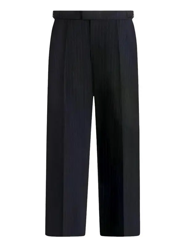 Manière De Voir Pinstripe Tailored Trousers - Blue