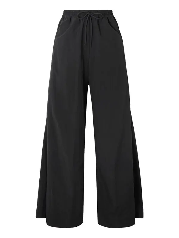 Adidas Originals By Alexander Wang Y-3 Pleated Wide-leg Track Pants - Black
