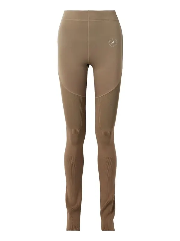 Adidas By Stella McCartney Paneled Knit Leggings - Brown