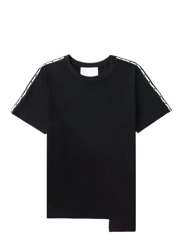 3.1 Phillip Lim Asymmetrical Shoulder-embellished T-shirt - Black
