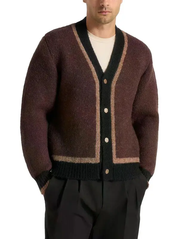 Manière De Voir Contrast Panelled Cardigan - Brown