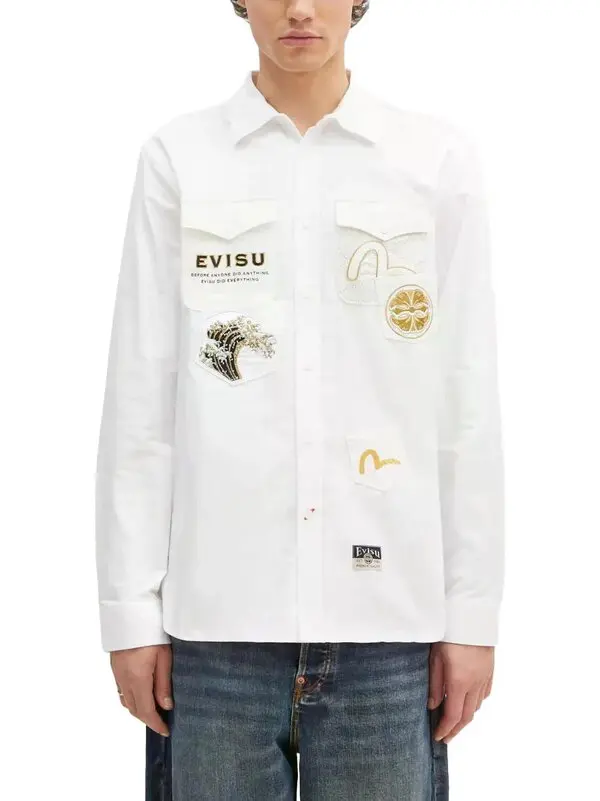 EVISU Pocket-embroidered Shirt - White