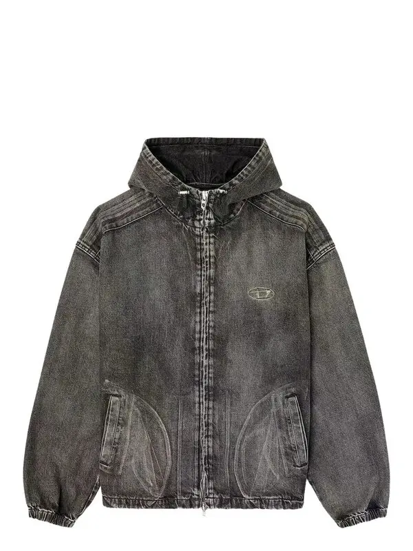 DIESEL X Thug Club Hooded Denim Jacket - Black