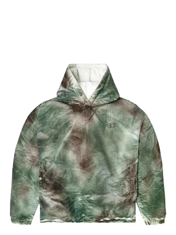 Diesel Tie-dye Hooded Puffer Jacket - Green
