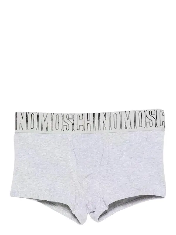 Moschino Logo-waistband Trunks - Grey