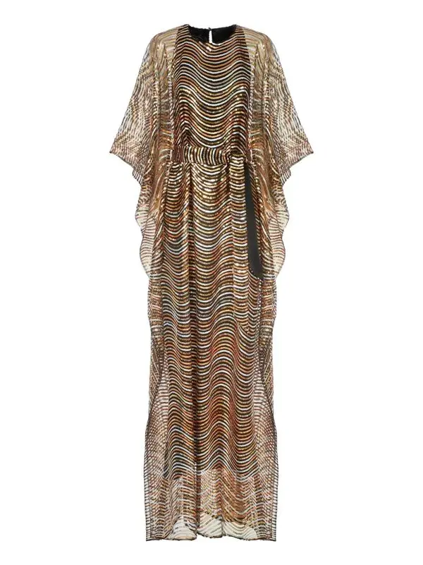TALLER MARMO Erte Wave-pattern Maxi Kaftan - Gold