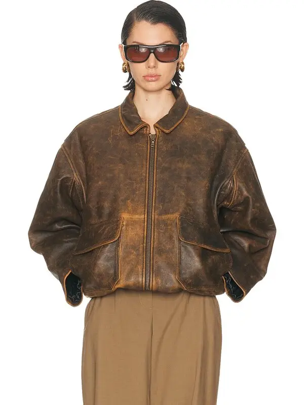 Sprwmn Aviator Jacket - Dark Brown