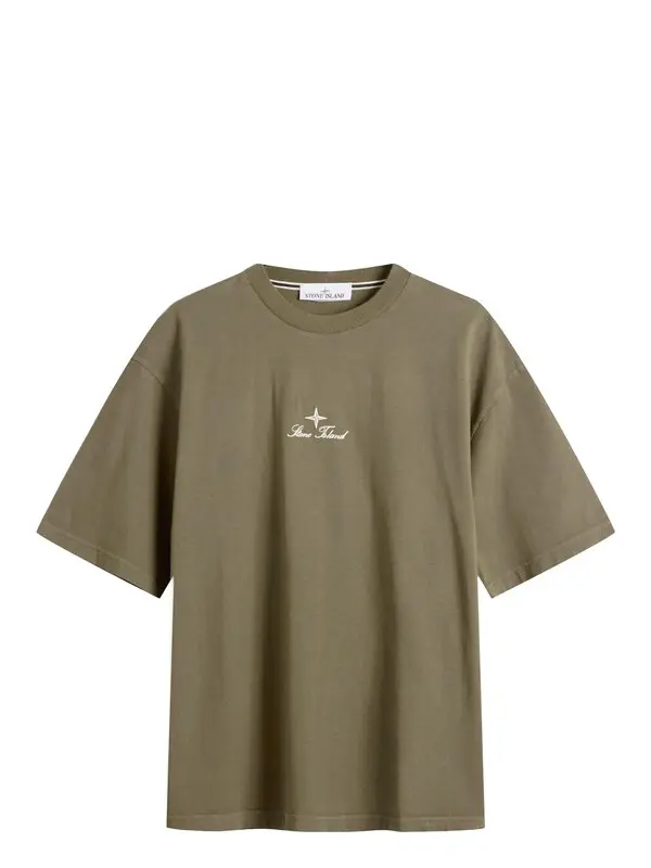 Stone Island Multiaxial Sashiro Embroidery T-shirt - Military Green