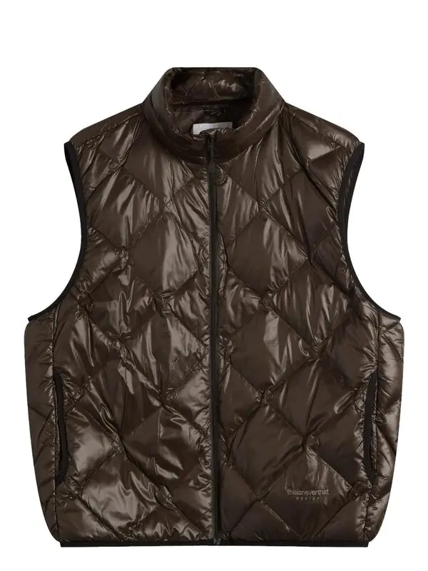 THISISNEVERTHAT Pertex Light Down Vest - Brown Black