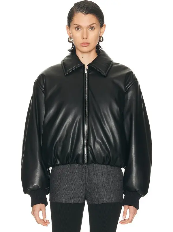 Acne Studios Onnea Crop Faux Leather Jacket - Black