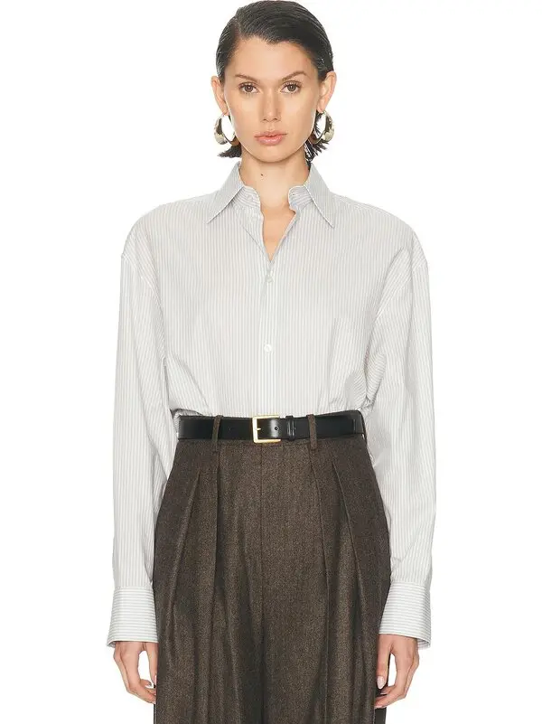 Saint Laurent Button Up Top - Blanc Gris
