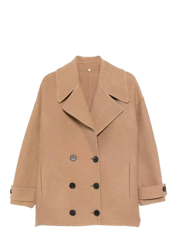 N8 Double-breasted Felted Coat - Brown