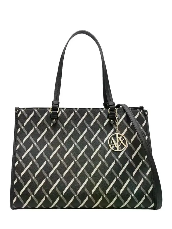 Armani Exchange Geometric-pattern Tote Bag - Black