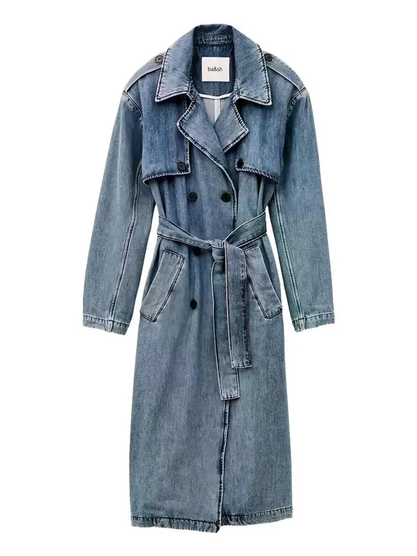 Ba&sh Tresca Belted Double-breasted Coat - Blue