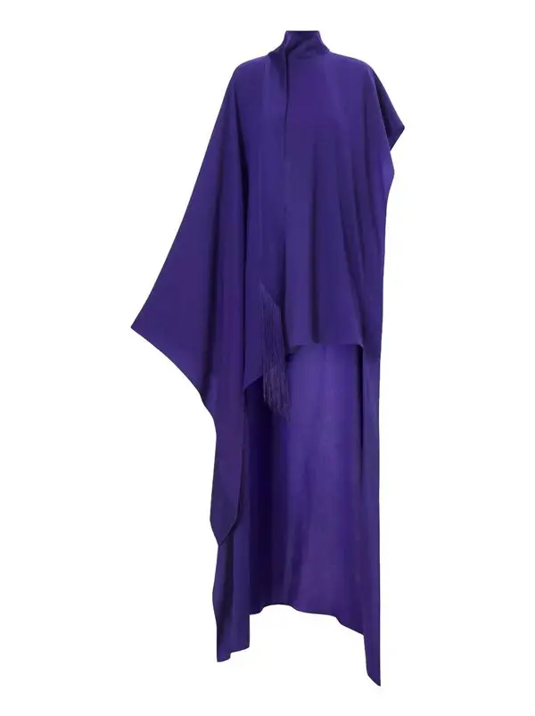TALLER MARMO Fringed High-neck Asymmetric Dress - Purple