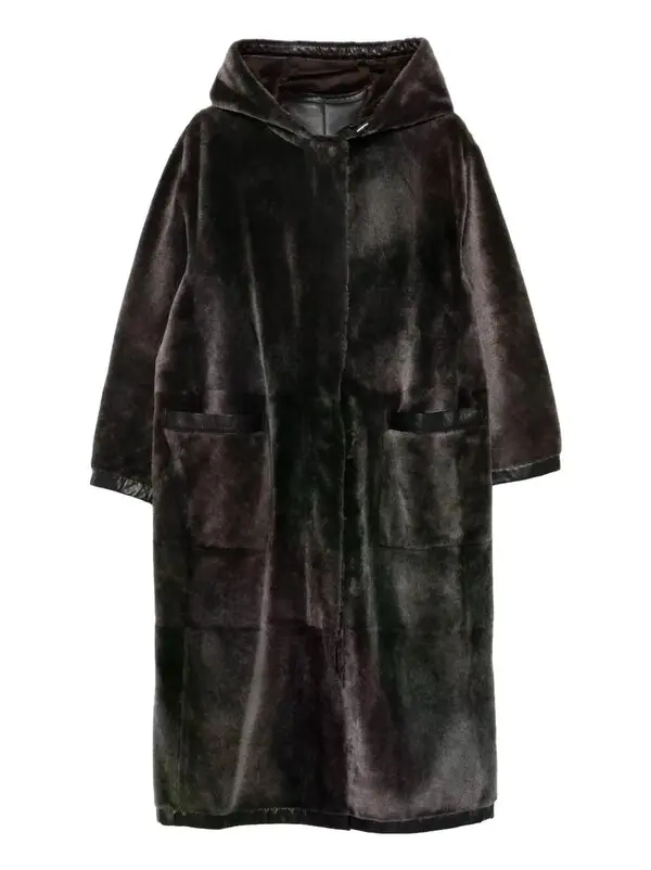 Giorgio Armani Hooded Pocketed Coat - Brown