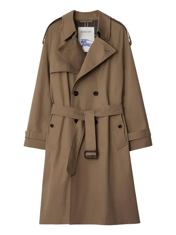Burberry Long Gabardine Chestwood Trench Coat - Brown