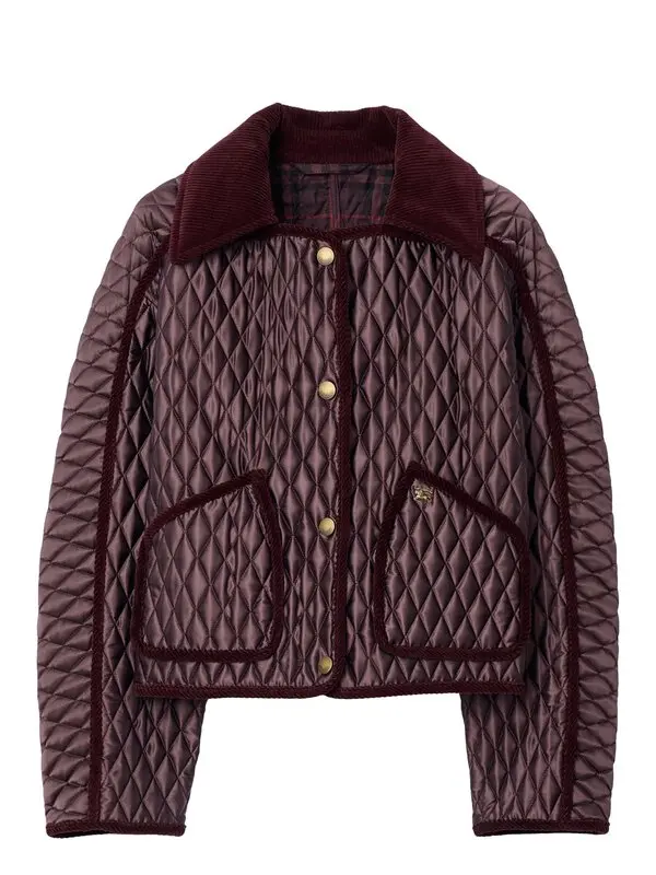 Burberry Quilted Cropped Floriston Jacket - Brown