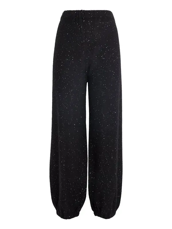 Fabiana Filippi Wool-silk Blend Sequin Trousers - Black