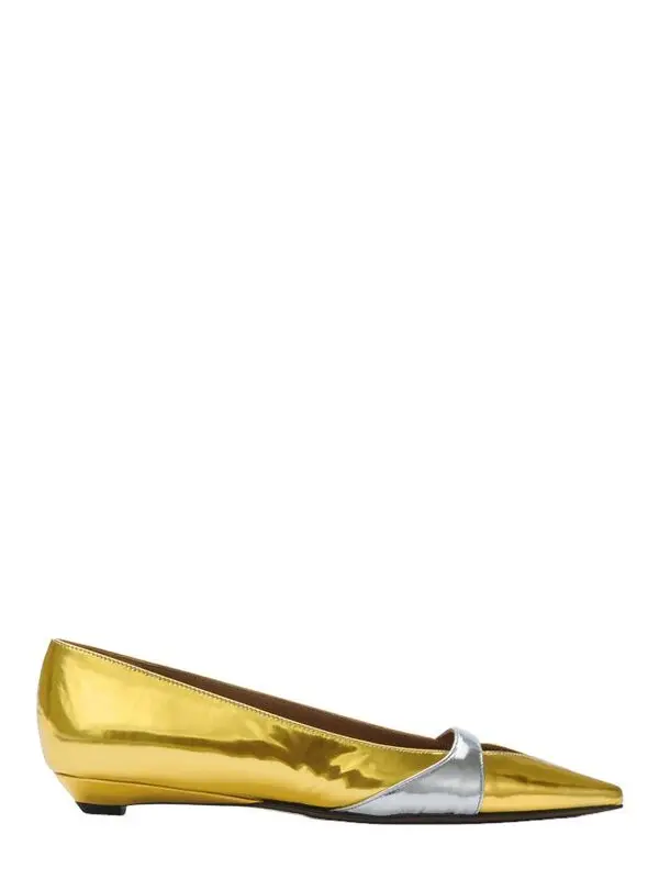 ATP ATELIER Pedesina Metallic Leather Ballerina Flats - Gold,silver