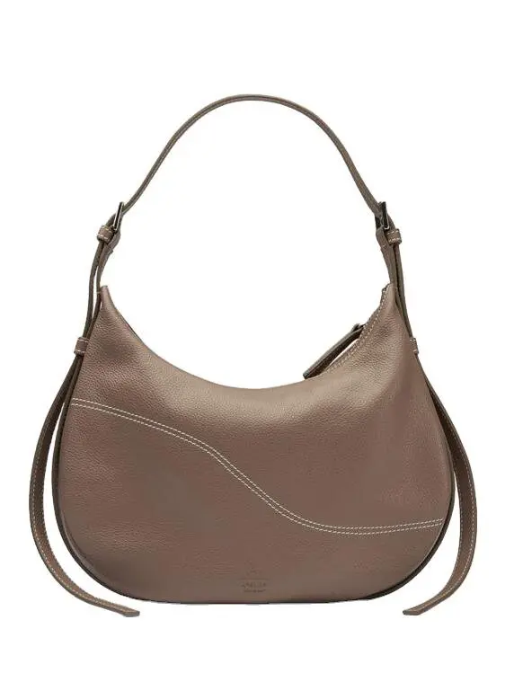 ATP ATELIER Liveri Small Hobo Bag With Contrast Stitch - Tahini,contrast Stitch