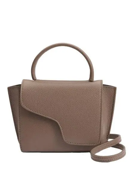 ATP ATELIER Montalcino Grained Leather Mini Handbag - Tahini