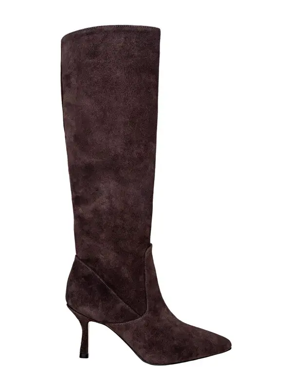 L'Agence Marya Knee-high Boots - Dark Brown Suede