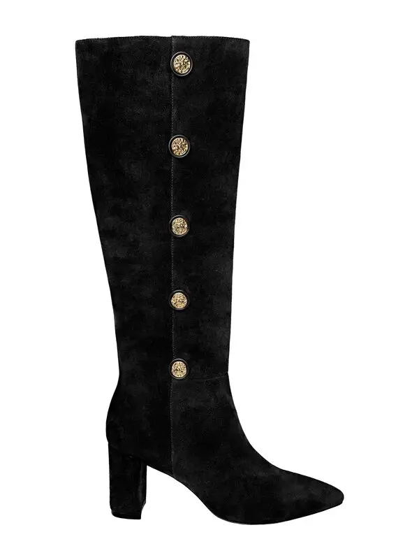 L'Agence Octavie Knee-high Boot - Black Suede
