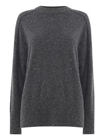 Whistles Round-neck Knitted Cashmere Jumper - Grey
