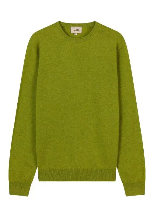 GOBI MONGOLIAN CASHMERE Essential Crewneck Cashmere Sweater - Dark Green