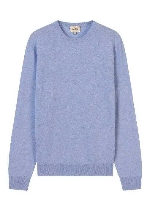 GOBI MONGOLIAN CASHMERE Essential Crewneck Cashmere Sweater - Forever Blue