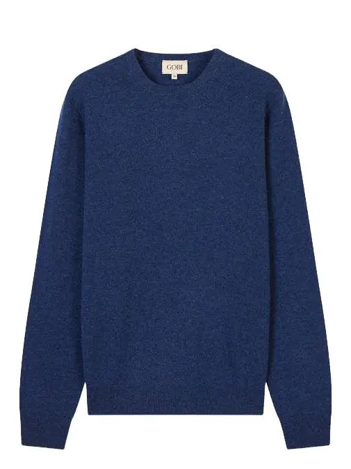 Gobi Cashmere Essential Crewneck Sweater - Navy Peony