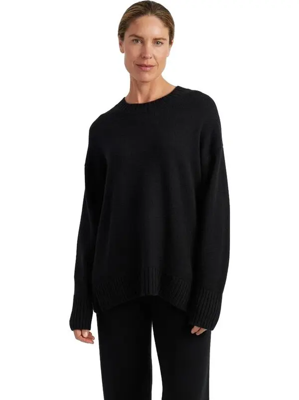 Chinti & Parker Cashmere Crew Neck Sweater - Black