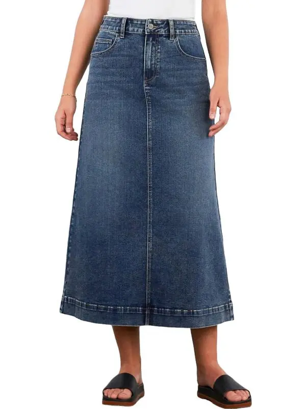 HINT OF BLU Upper East Side Denim Maxi Skirt - Eastside Blue