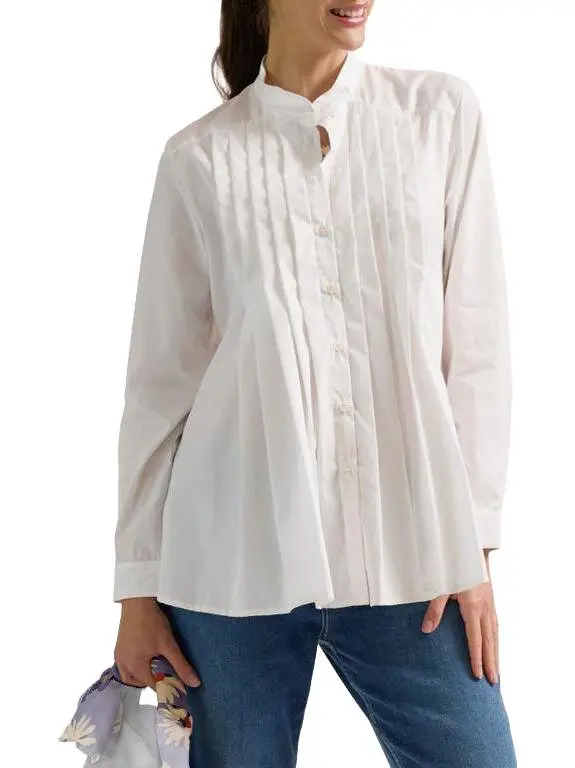 CACHE COEUR Cotton Poplin Maternity & Nursing Shirt - White