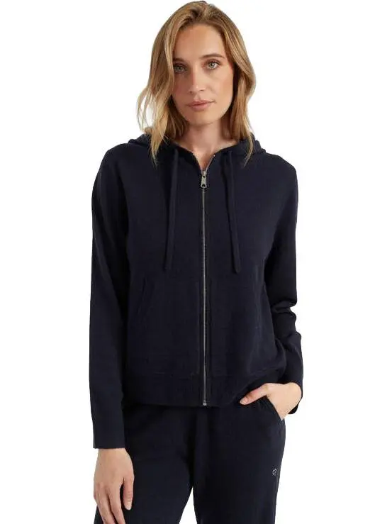 Chinti & Parker Cashmere Zip Hoodie - Navy