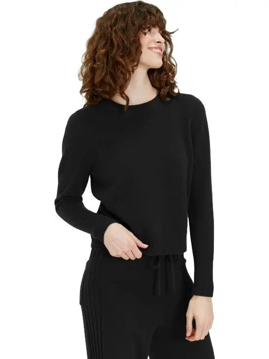 Chinti & Parker Pure Cashmere Cropped Sweater - Black