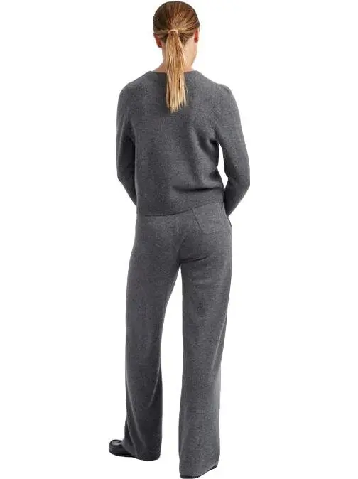 Chinti & Parker Pure Cashmere Cropped Sweater - Mid Grey Melange