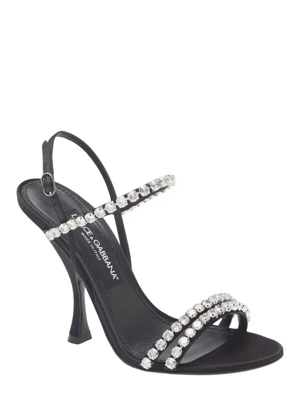 Dolce & Gabbana Crystal Strap Sandal - 8s488 Nero/crystal