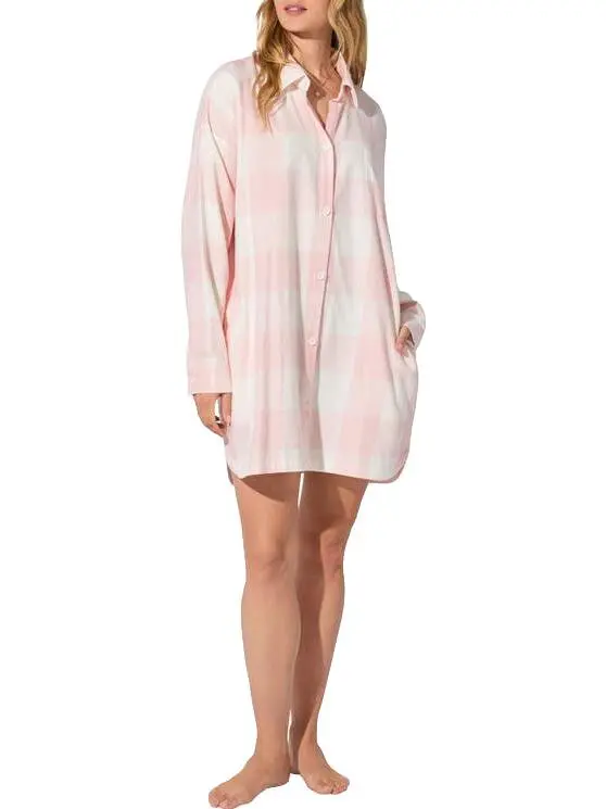 BEDHEAD PAJAMAS Long Sleeve Organic Cotton Sleep Shirt - Checking In