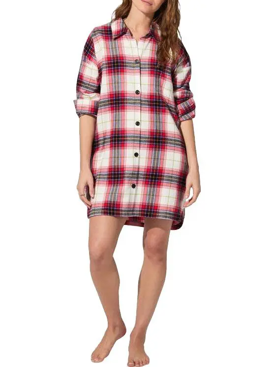 BEDHEAD PAJAMAS Long Sleeve Organic Cotton Sleep Shirt - Equestrian Plaid