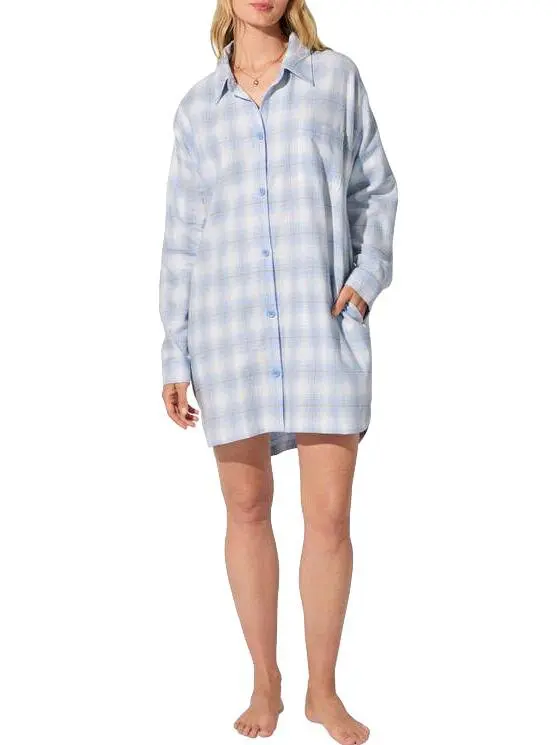 BEDHEAD PAJAMAS Long Sleeve Organic Cotton Sleep Shirt - Mountain Plaid