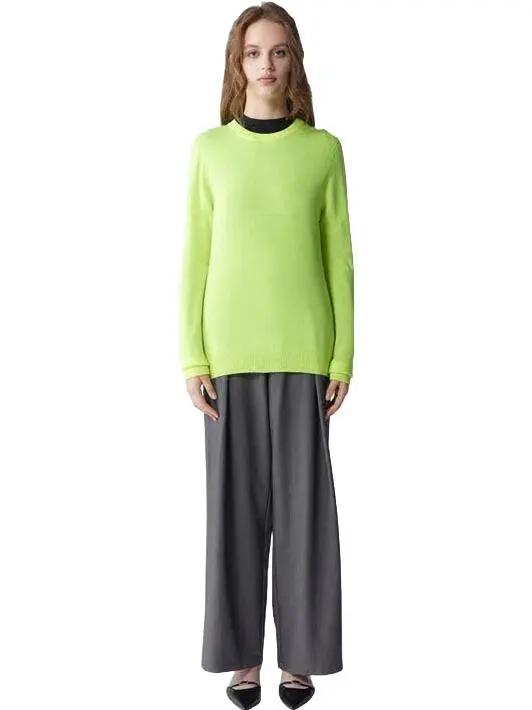 GOBI MONGOLIAN CASHMERE Cashmere Crewneck Sweater - Sunny Lime