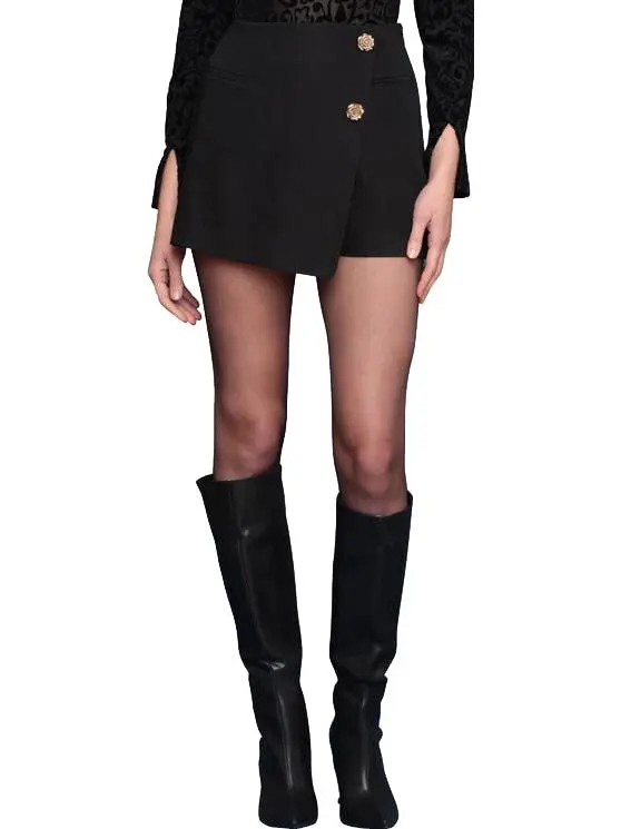 Avec Les Filles Button Detail Skort - Black
