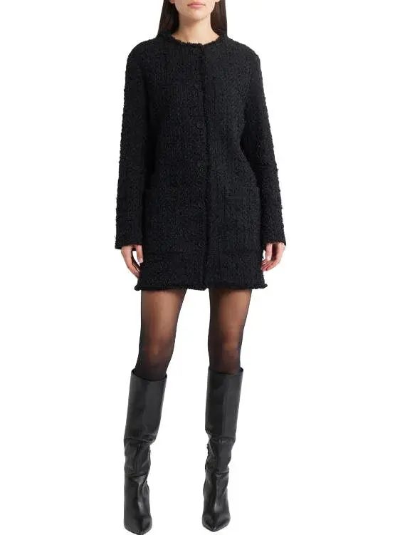 BOSS Jokila Tweed Coat - Fringe Tweed
