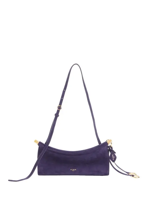 Alaïa Small Le Click East/west Suede Shoulder Bag - Aubergine