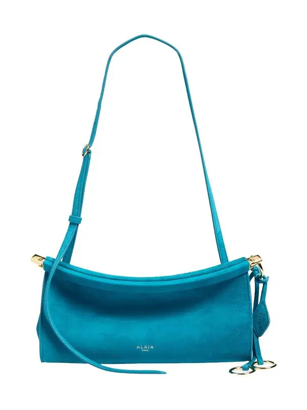 Alaïa Small Le Click East/west Suede Shoulder Bag - Turquoise