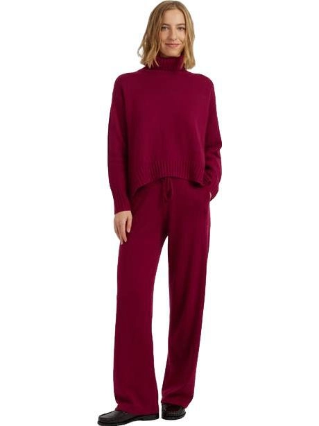Chinti & Parker Pure Cashmere Relaxed Rollneck Sweater - Cherry