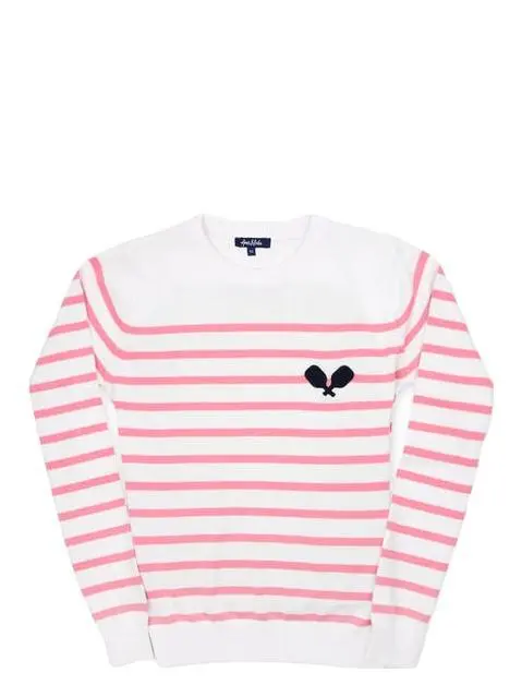 AME & LULU Club Sport Sweater - Pink Paddle Stripes