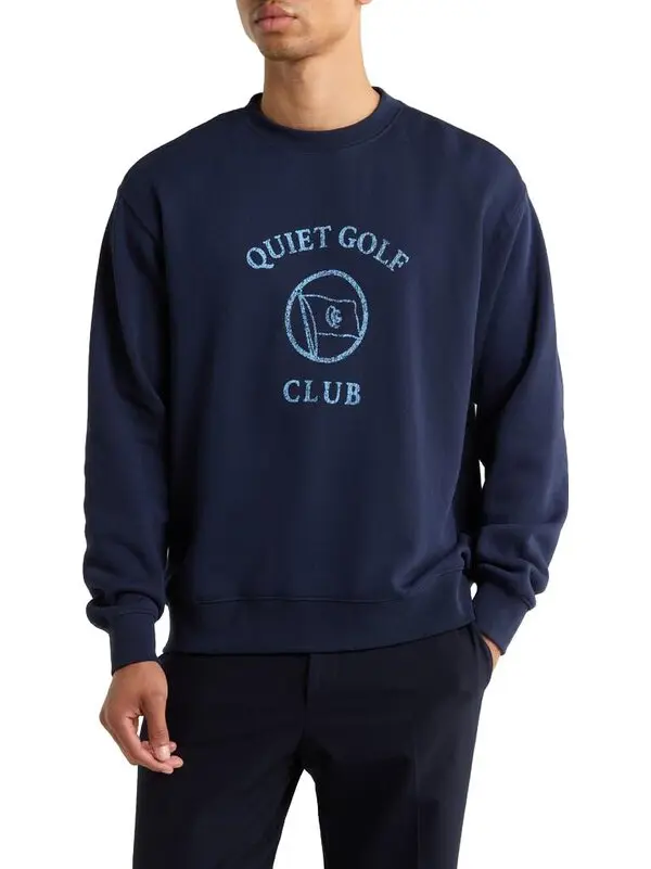 QUIET GOLF Bay Club Sweatshirt - Navy